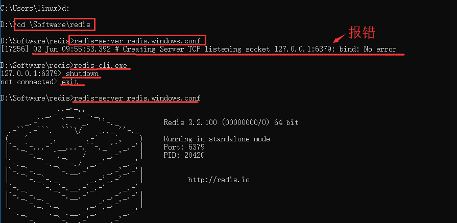 Redis启动时提示creating Server Tcp Listening Socket 6379 Bind No Error
