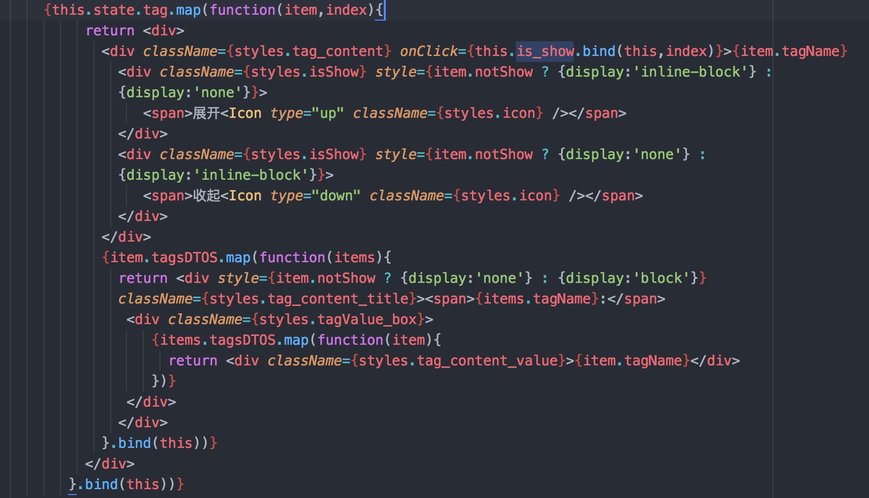 有关react中每个按钮控制自己的div显示与隐藏问题react Li 上加按钮 结果所有的都展示了 Csdn博客 3643