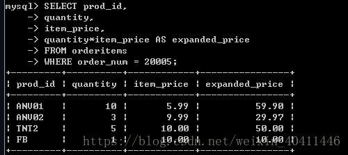 Mysql 创建计算字段mysql 列 运算 Csdn博客 