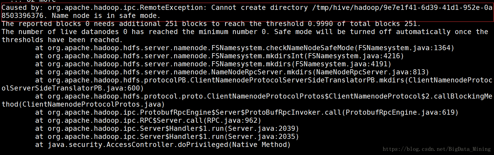 Spark：报错 Cannot Create Directory Tmphivehadoop Name Node Is In 