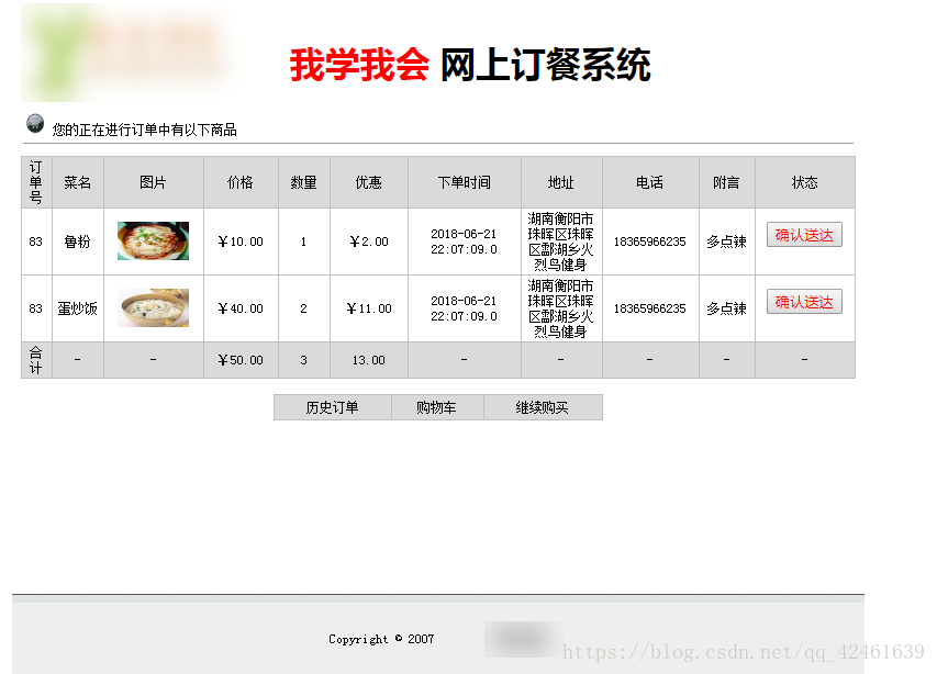基于mvc模式的javaweb项目 网上订餐系统完整版 基于mvc设计模式的简易点餐系统代码 Csdn博客