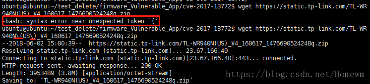 Linux下解决bash Syntax Error Near Unexpected Token ` 的错误 Bash Syntax Error Near Unexpected