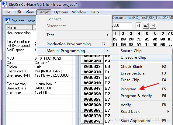 使用j Flash烧写stm32f407jflash烧录f407 Csdn博客 