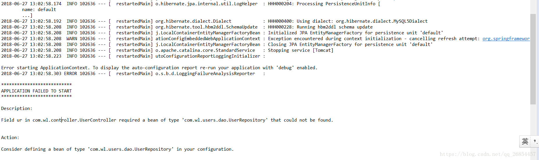 Springboot使用jpa启动报错consider Defining A Bean Of Type Repository In Your Configuration