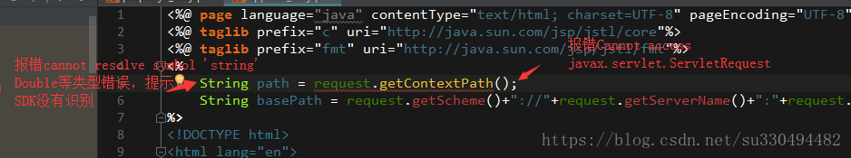 Idea项目jsp报错cannot Resolve Symbol String和cannot Access Rvletservletrequest Csdn博客 