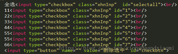 Jquery中全选全不选，删除checkbox选中的单行或多行数据jq删除checkbox选定行和所有行 Csdn博客 