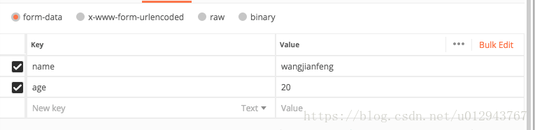 Postman中form Data、x Form Urlencoded、raw、binary的区别 Binary和form Date区别 Csdn博客