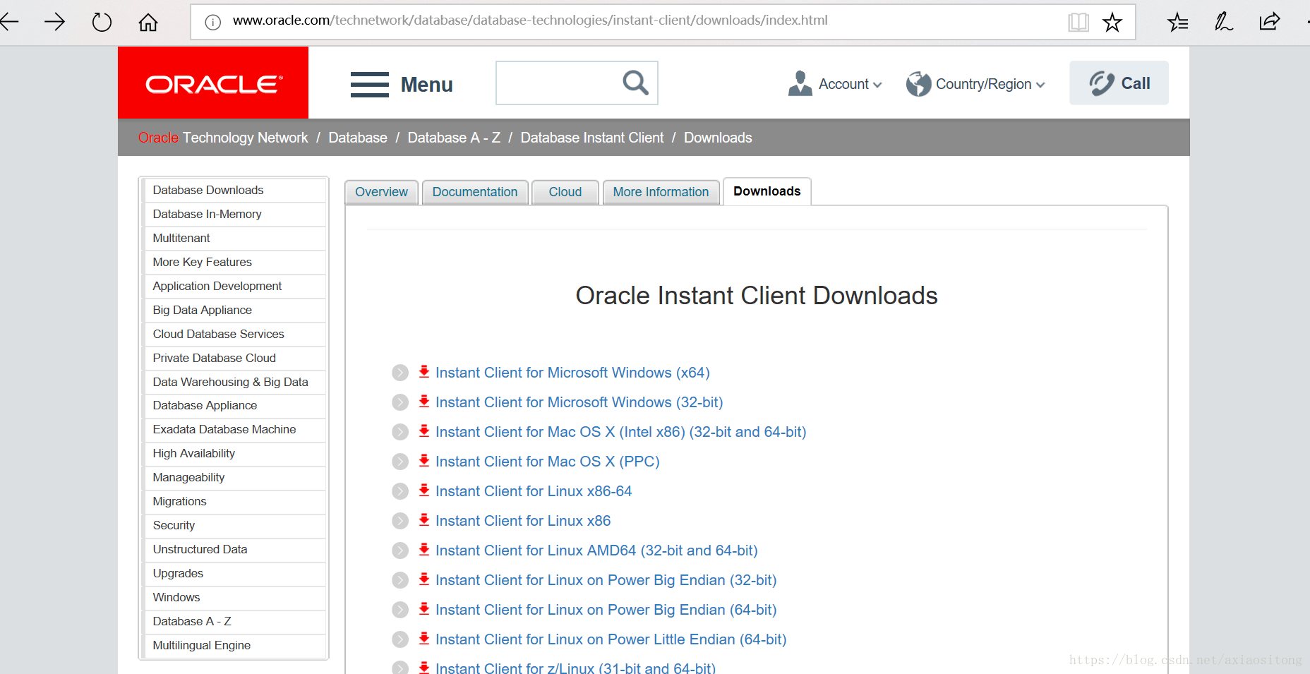 如何从oracle官方网站下载instant Client文件， Instantclient Basic Win32 1110x0zip， Instantclient Basic 
