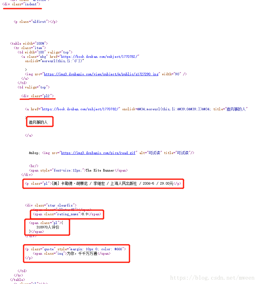 Python爬取豆瓣top250图书信息 Csdn博客 