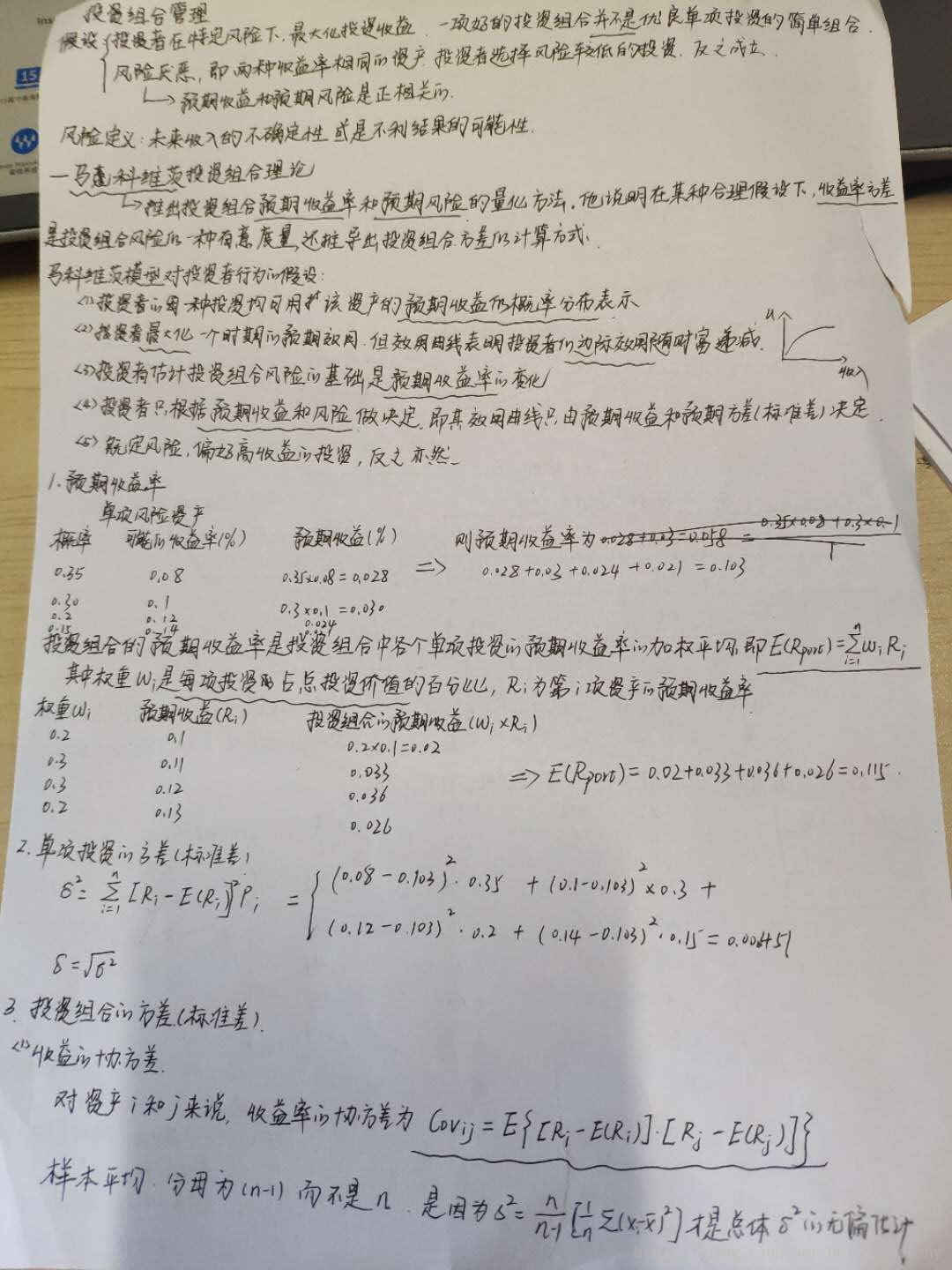 马科维茨投资组合理论总结马克维兹的投资组合理论 Csdn博客 