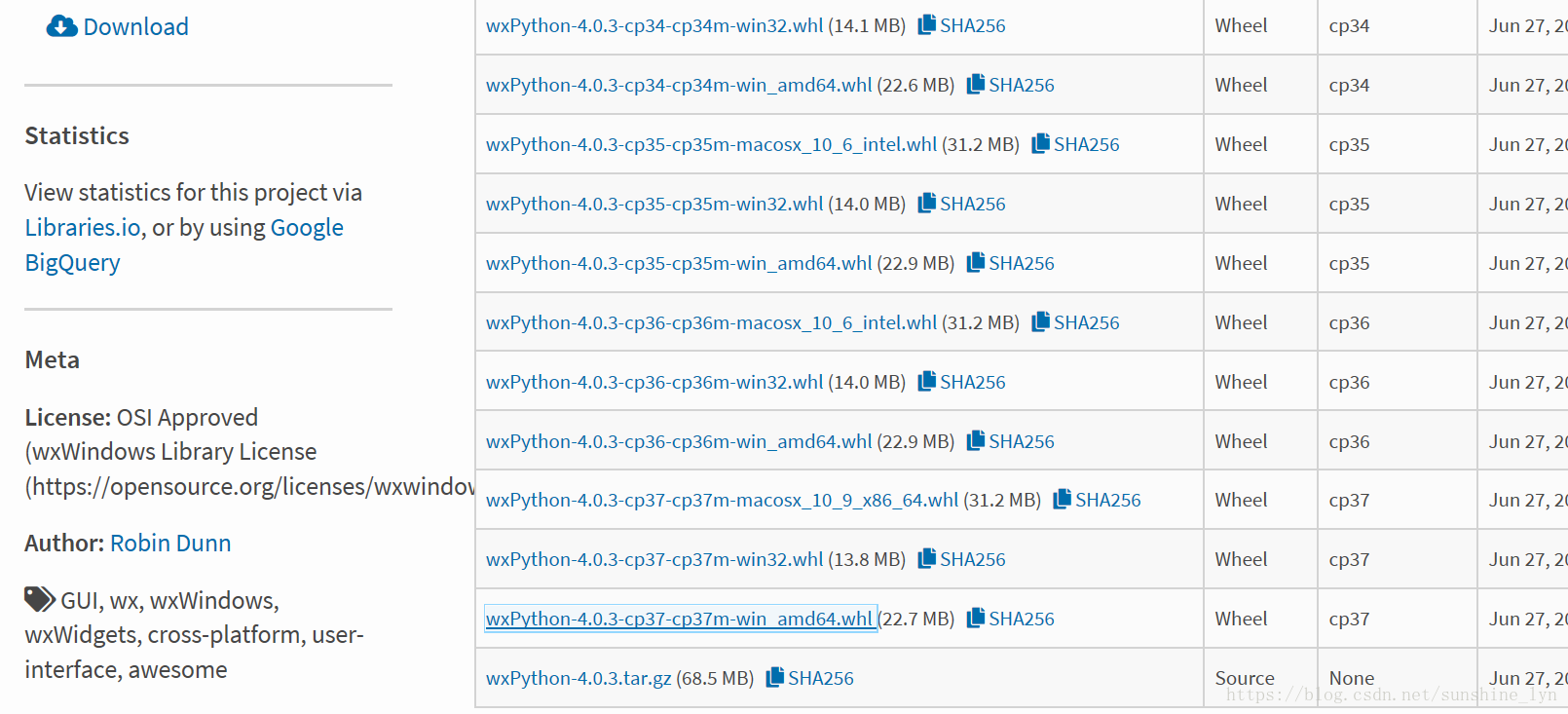 Python37版本下，安装wxpythonwxpython41文件下载python37 Csdn博客 5814