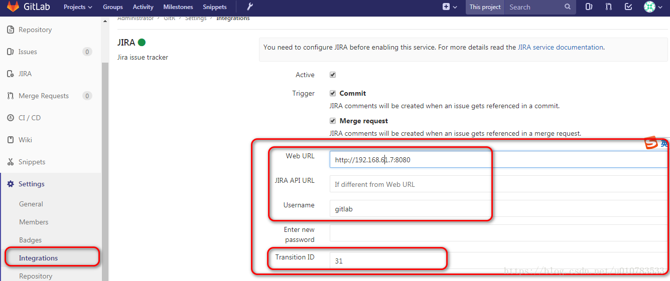 Jira与gitlab的集成git Integration For Jira Csdn博客 