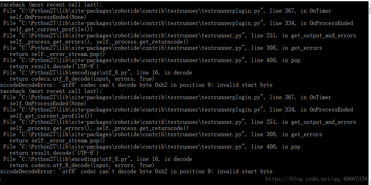 Robotframework运行报return Codecsutf8decodeinput Errors Trueresultdecodeutf 8 Csdn博客