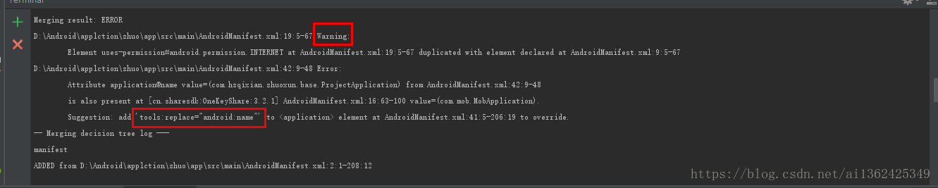 Java Lang Runtimeexception Manifest Merger Failed With Multiple Errors See Logs 程序员大本营