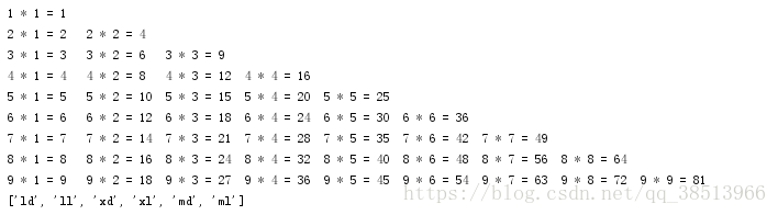 Python 列表list小总结 包含字符串笛卡尔积，九九乘法表python对列表中的列表做笛卡尔积大脸猫要吃糖的博客 Csdn博客 