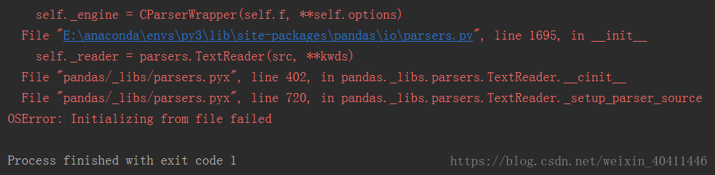 Pandas读取文件的oserror Initializing From File Failed错误解决error Pd Initialization Failed Csdn博客 8648