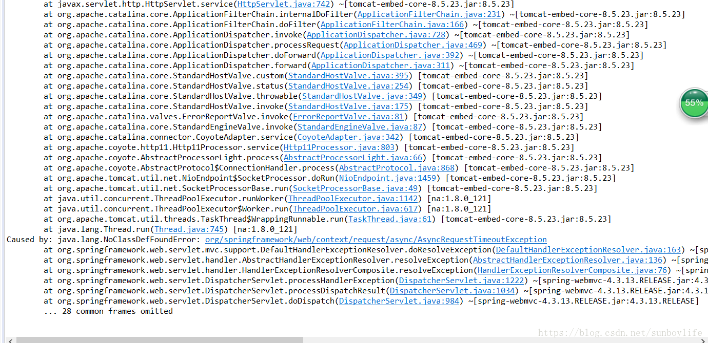 Caused By Java Lang Noclassdeffounderror Org Springframework Web Context Request Async