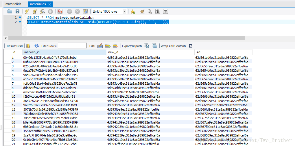 关于mysql 批量生成 Uuid Mysql批量生成uuid Csdn博客