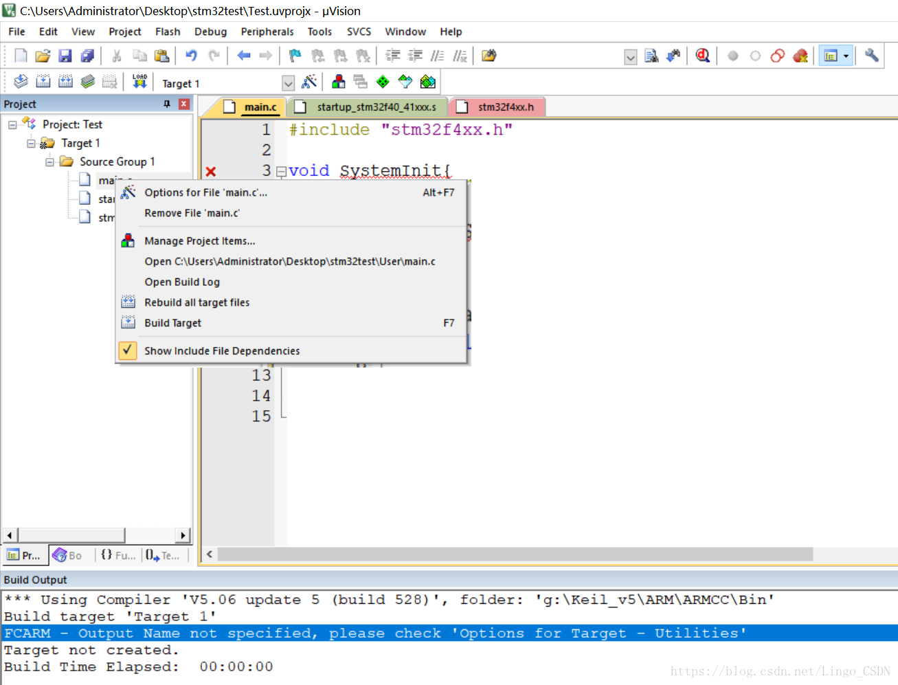 Fcarm Output Name Not Specified Please Check Options For Target 
