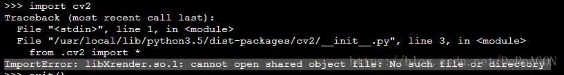 安装opencv时报错 Importerror Libxrenderso1 Cannot Open Shared Object File No Such File Or 