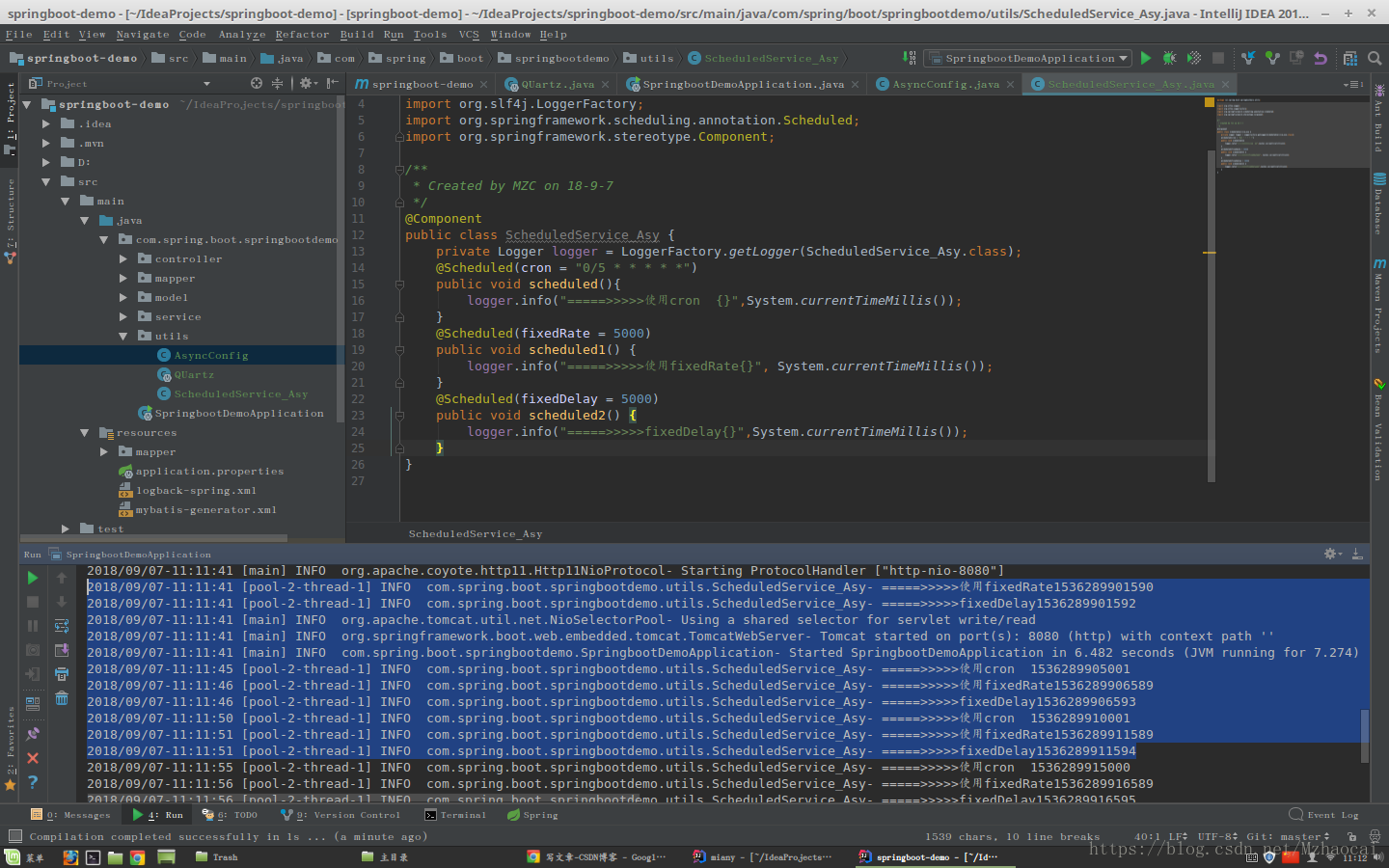 Springboot 定时任务 在main启动类上使用 Enablescheduling注解开启对定时任务的支持即可。同一个线程 Csdn博客