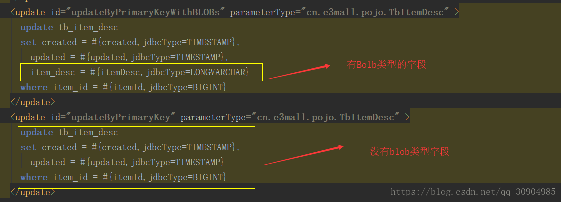 Mybatis更新blob类型字段要用updatebyprimarykeywithblobs Csdn博客 