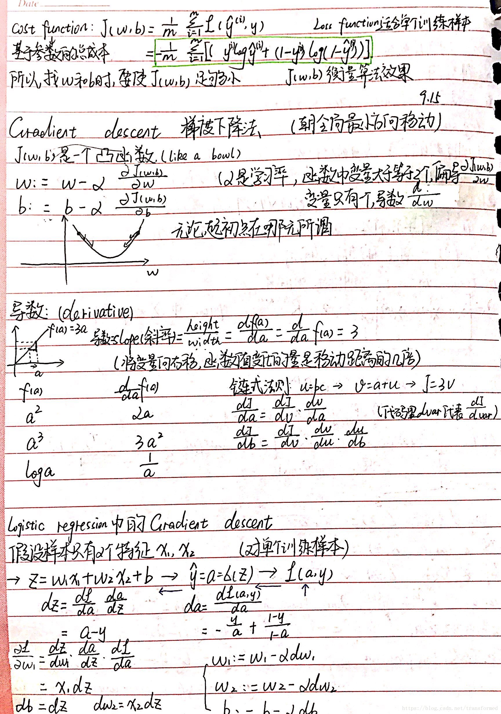 深度学习学习笔记（一）：logistic Regression与gradient Descent 2018916logistic 