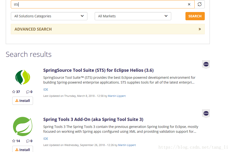 Eclipse 集成sts Springsource Tool Uite Eciplse Sts Csdn博客