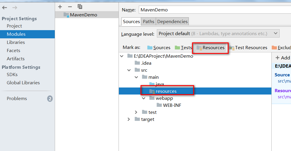 Idea添加目录时，mark Directory As的几个选项详解 （idea中项目java变成了和resources一样之后，如下图 