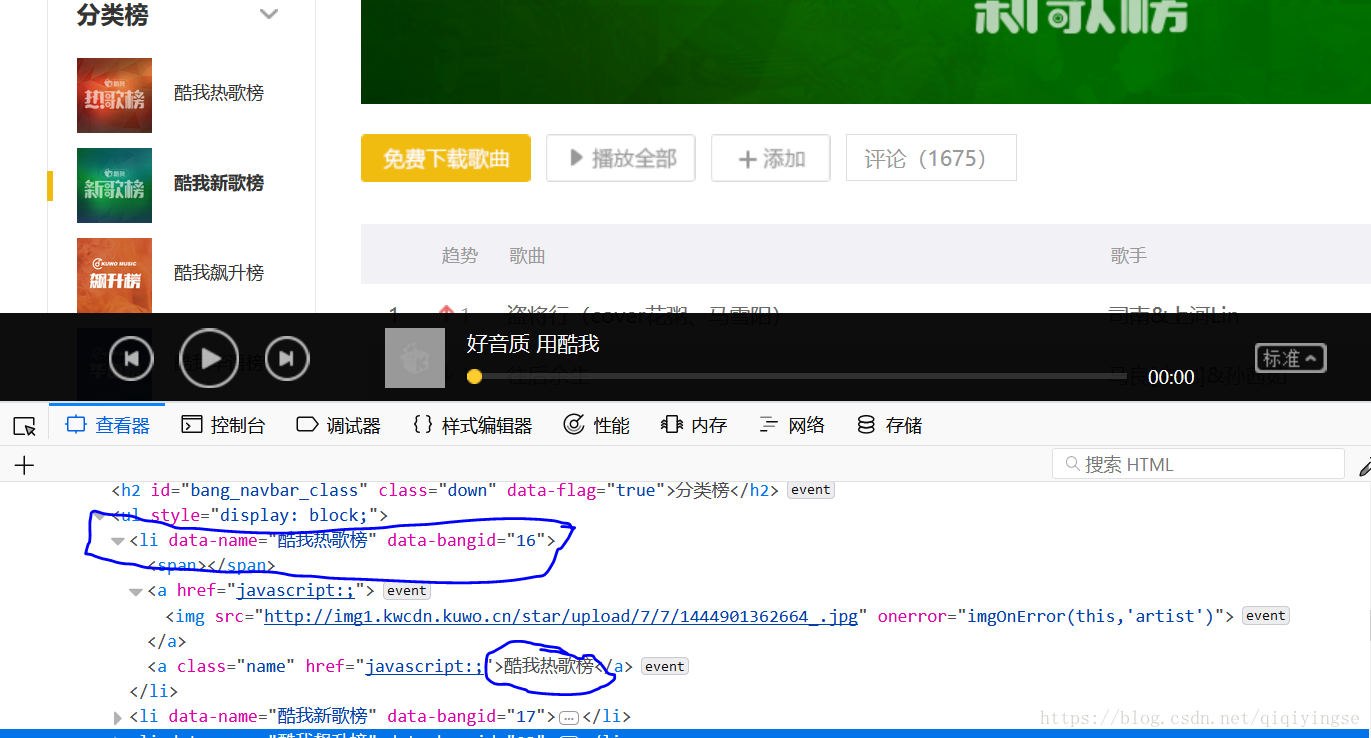 Python爬虫（20）获取酷我音乐排行榜榜单作品酷我音乐热歌榜api Csdn博客 